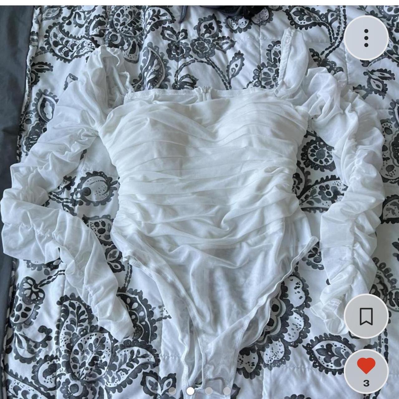 Princess Polly Delaney body suit in white, size 10.... - Depop
