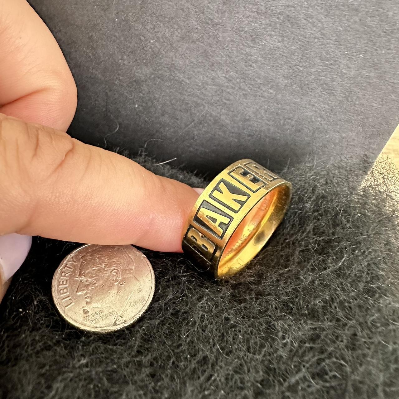 Baker Skateboards Gold plates band ring One... - Depop