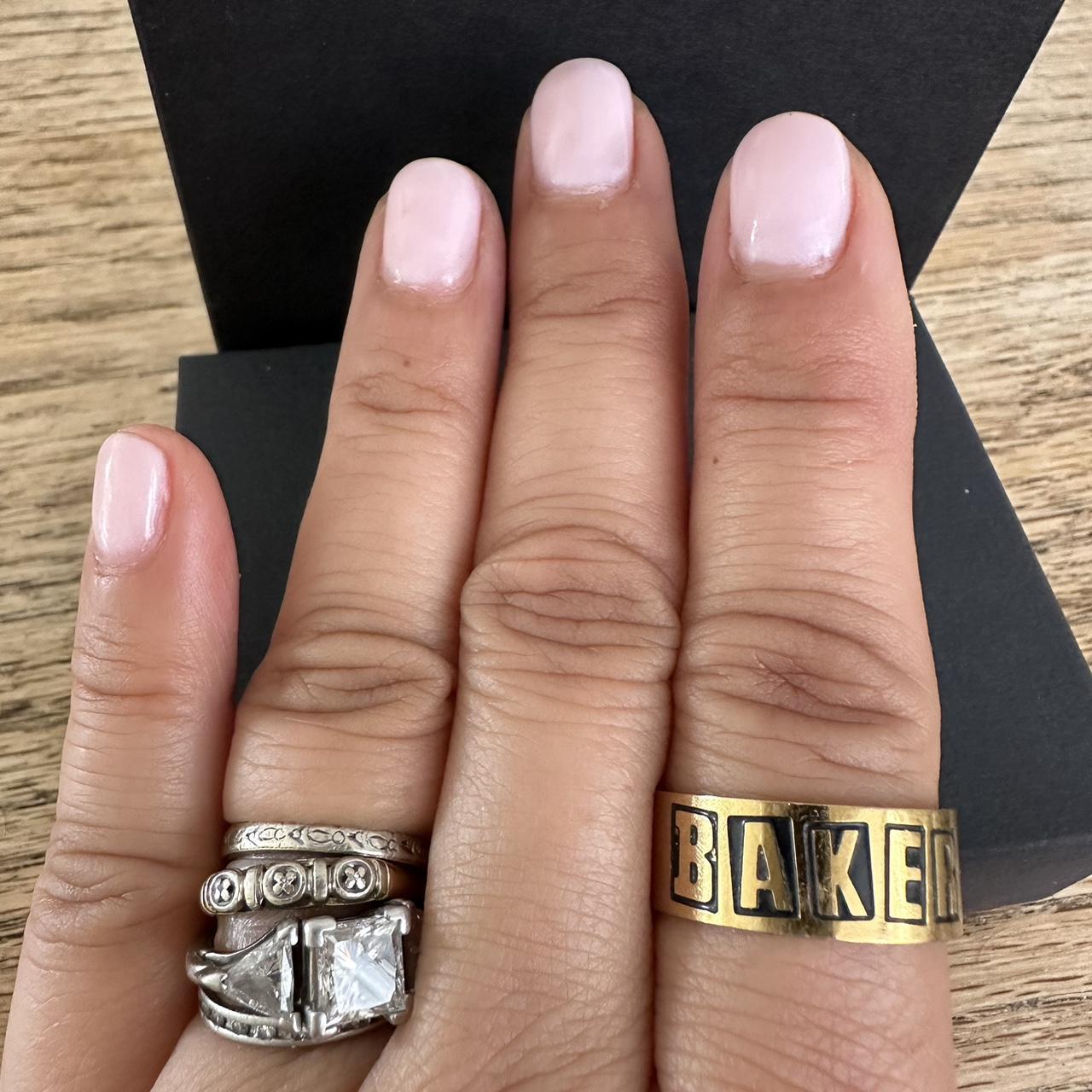 Baker Skateboards Gold plates band ring One... - Depop