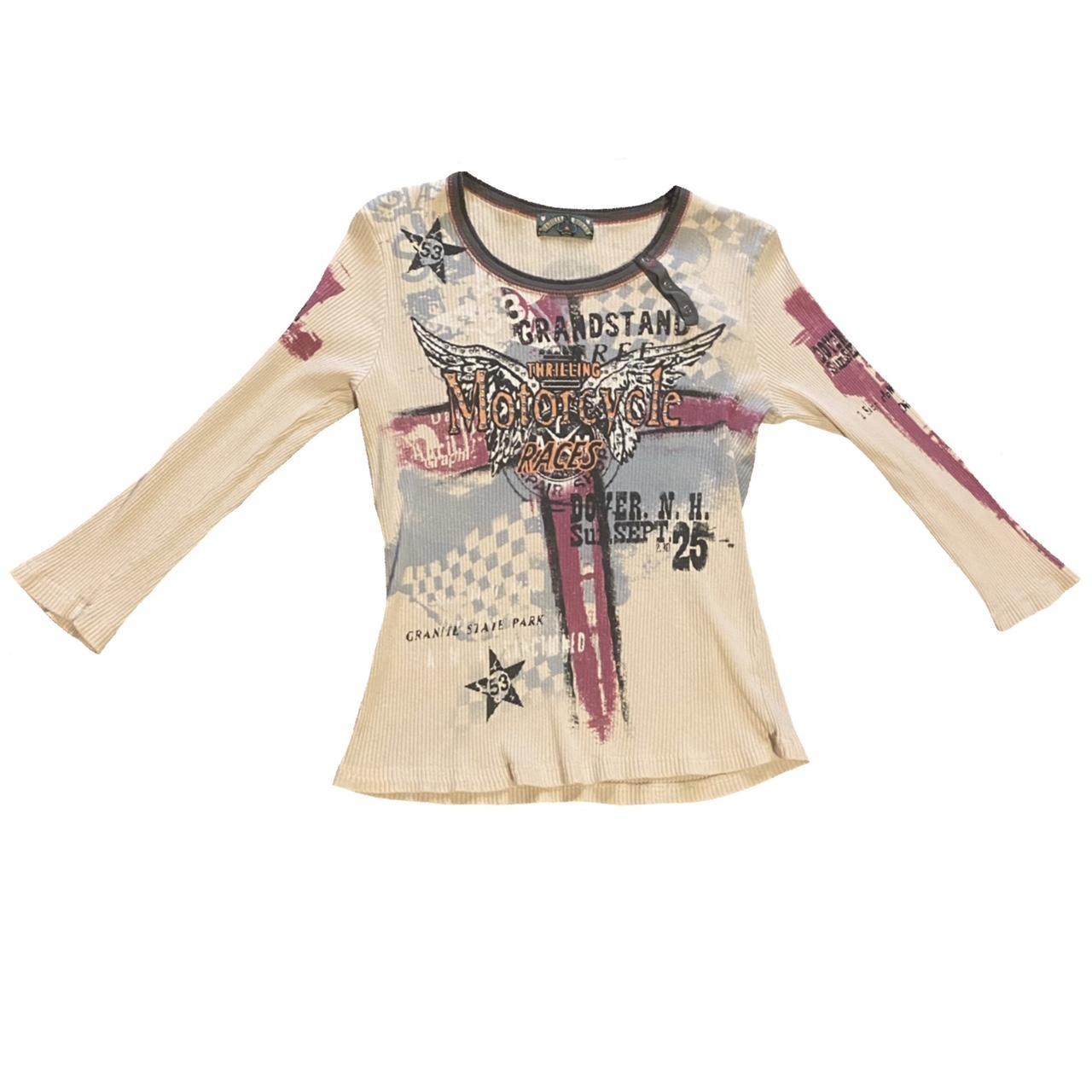 - vintage vanilla sugar biker top - cute small studs... - Depop