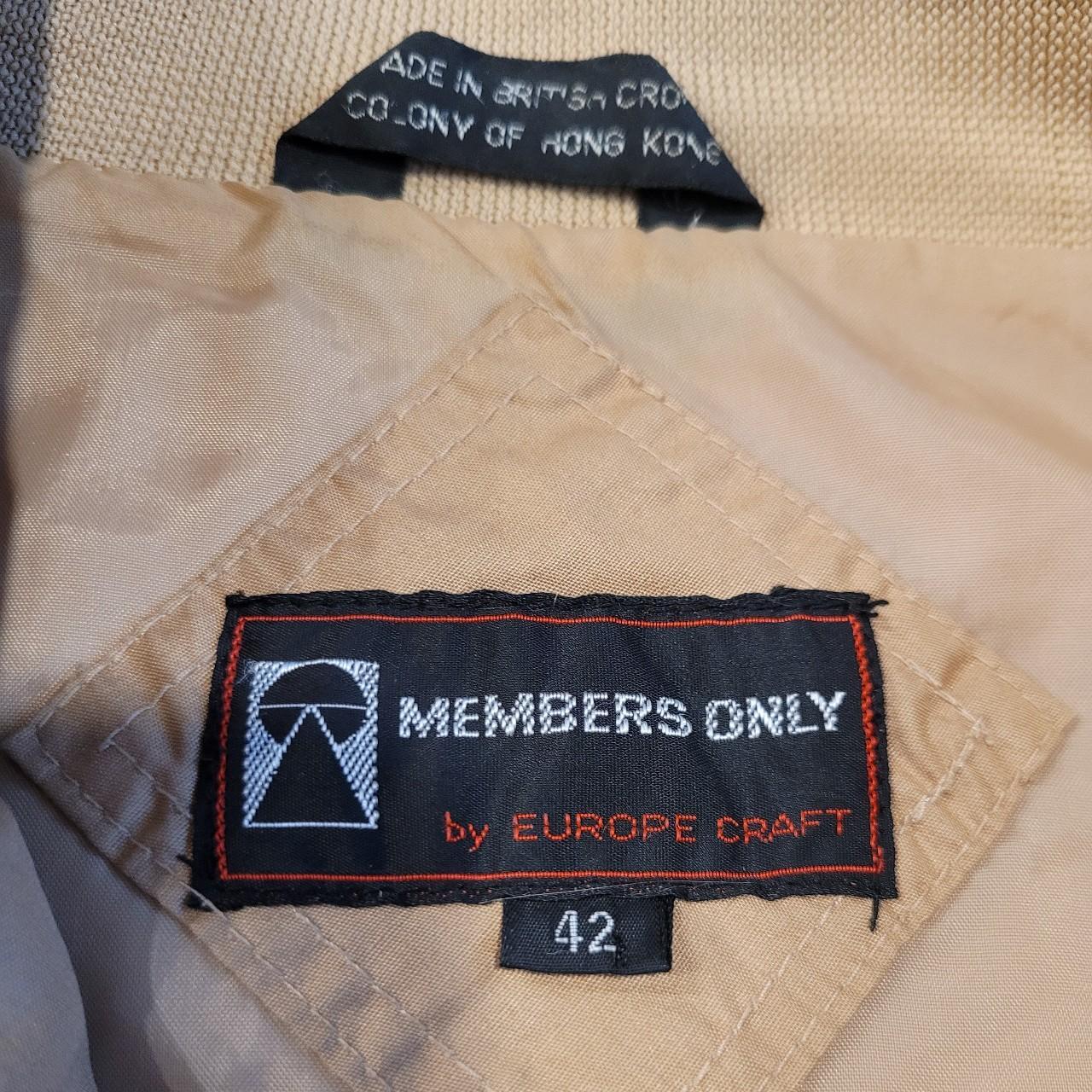 80's style tan Member's Only bomber/windbreaker... - Depop