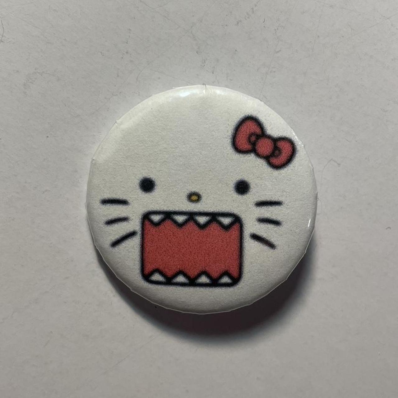 handmade hello kitty domo pin / button 🎀 - 1.25... - Depop