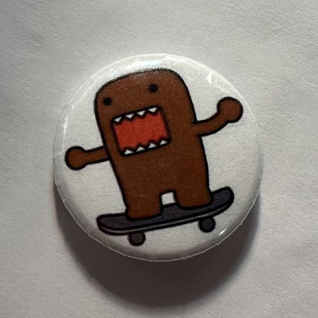 handmade domo skater pin / button - 1.25 inches... | Depop