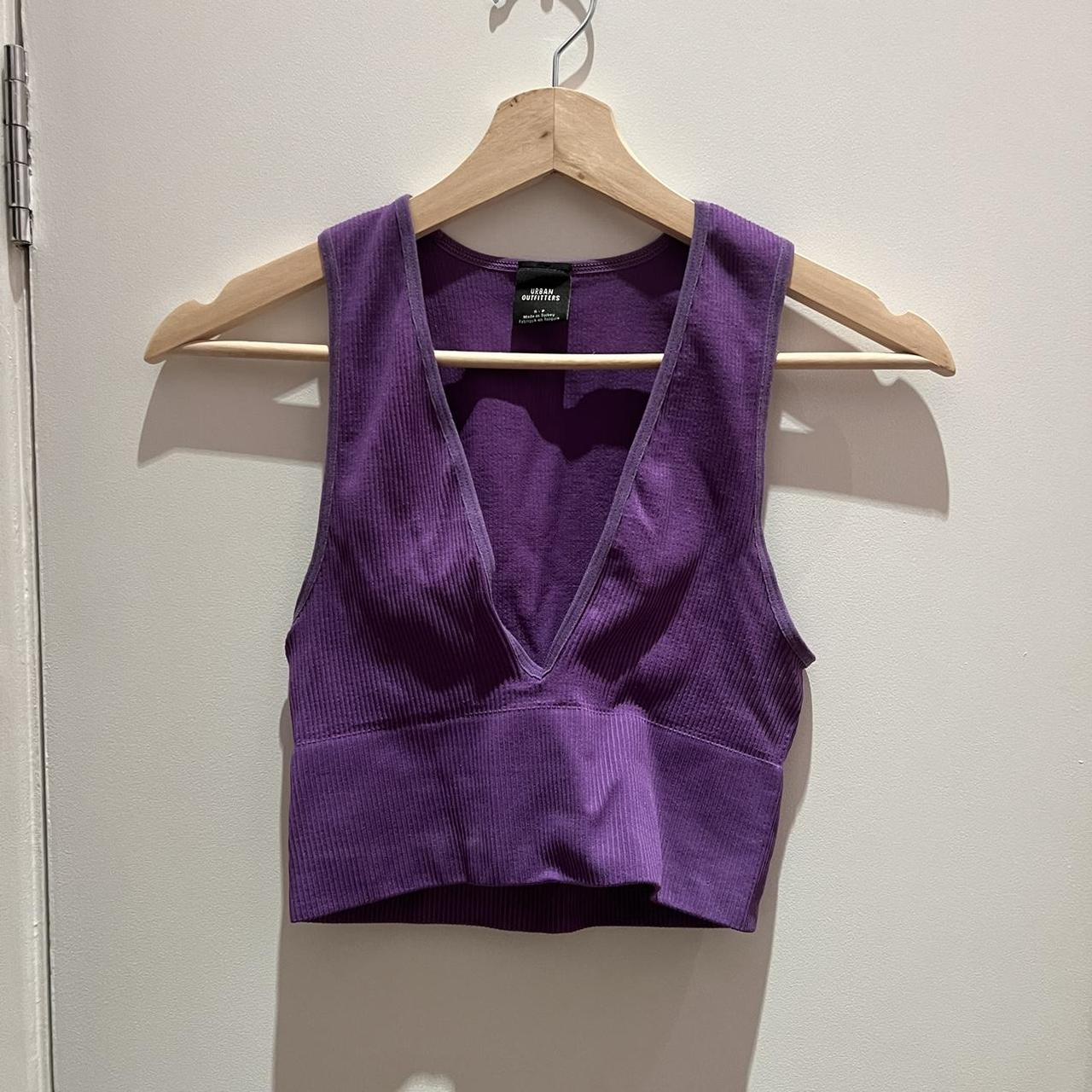 Urban Outfitters purple stretch tank top Crop... - Depop