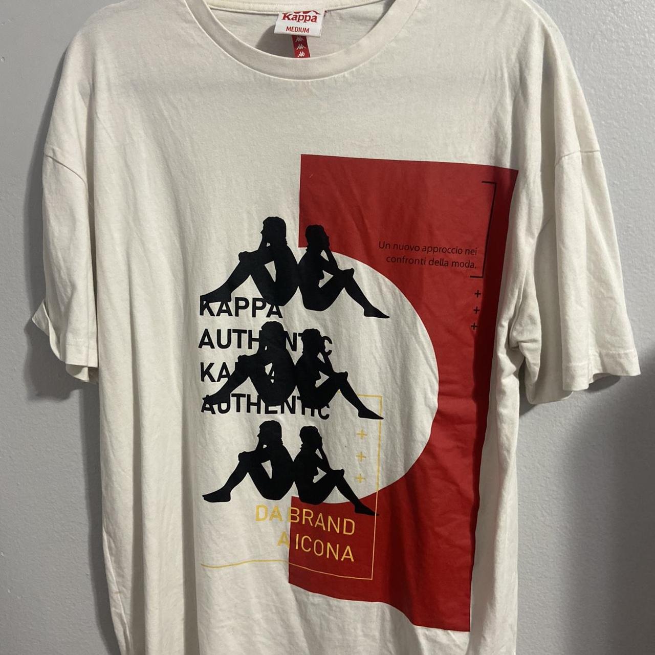 Authentic Kappa T Shirt worn a bit, it’s a medium... - Depop