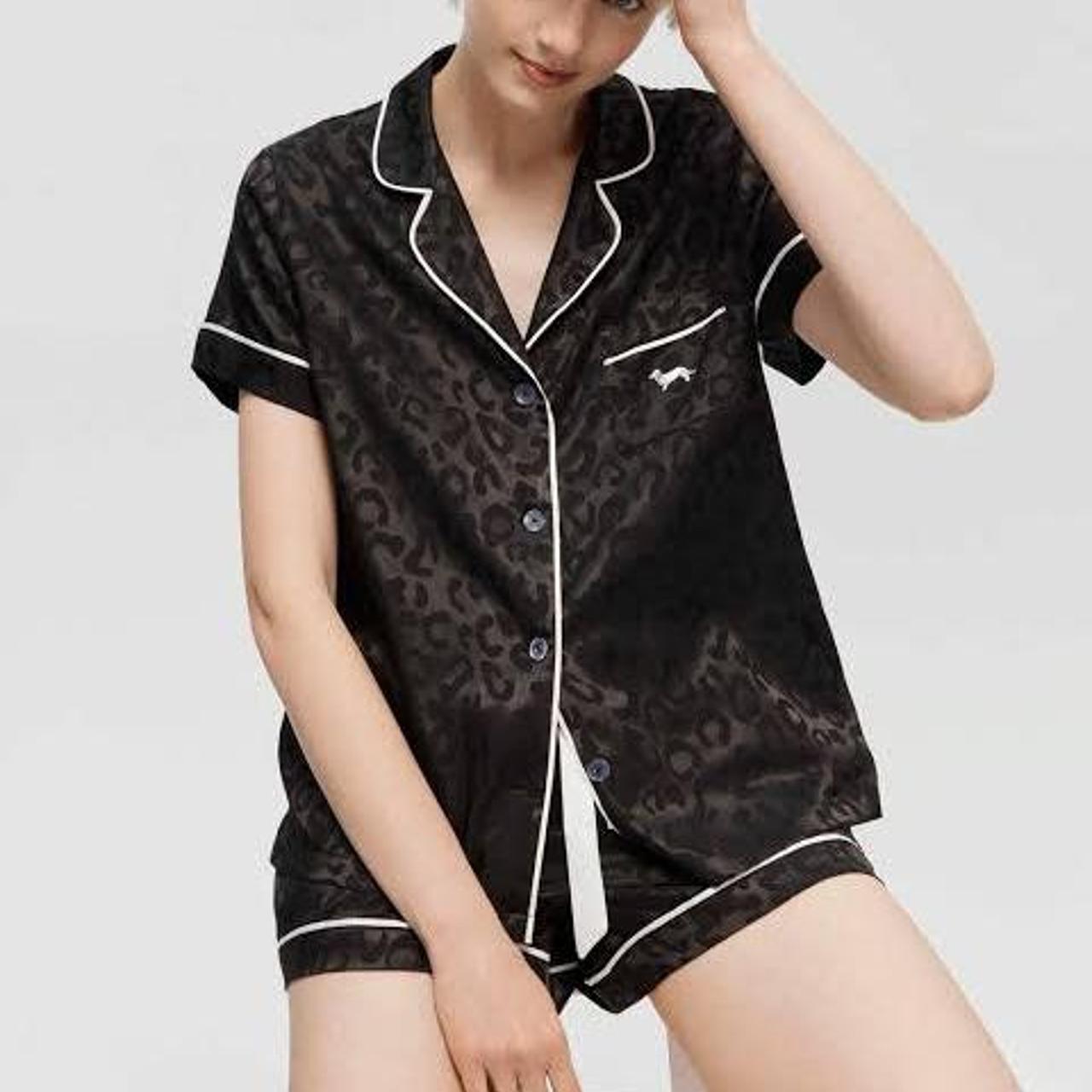 Discontinued Peter Alexander black leopard print... - Depop