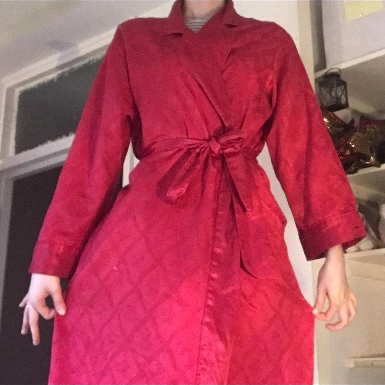 Victoria's Secret Women's Red and Burgundy Robe | Depop