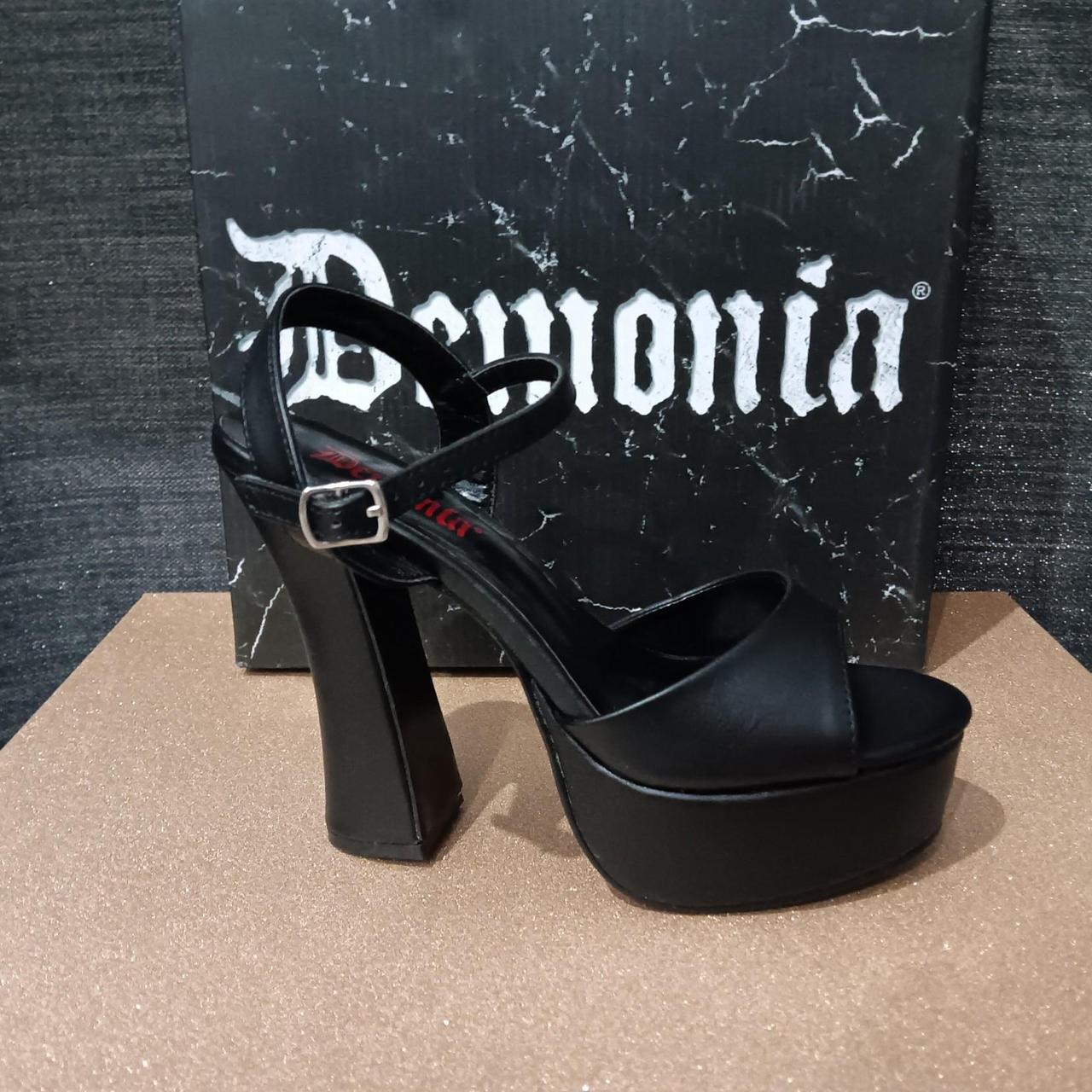 'Demonia' brand black vegan leather heels, brand new... | Depop