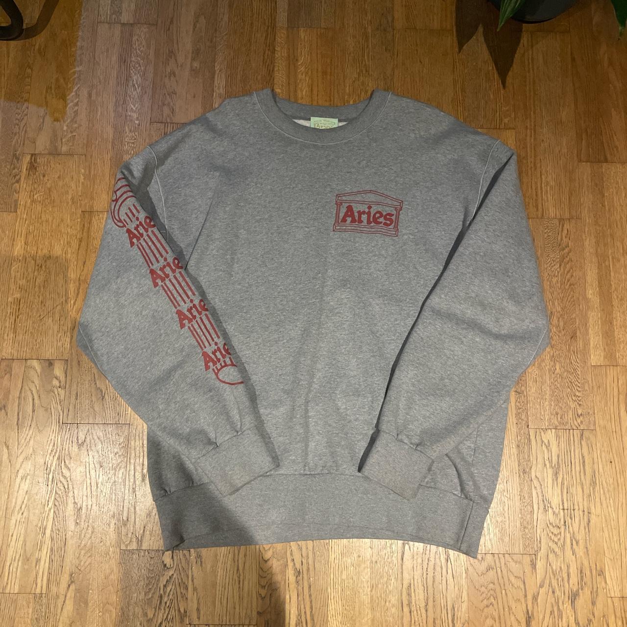 Aries Grey Sweatshirt - Depop