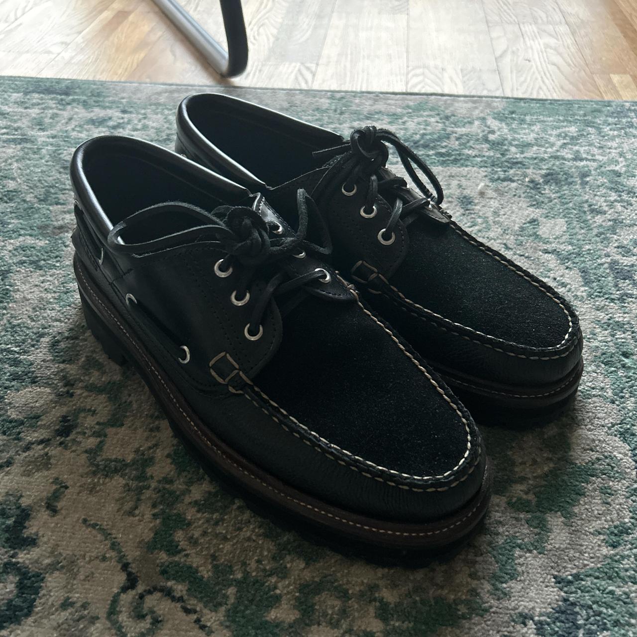 GH Bass 1876 Camp Moc Black Leather & Suede Size... - Depop