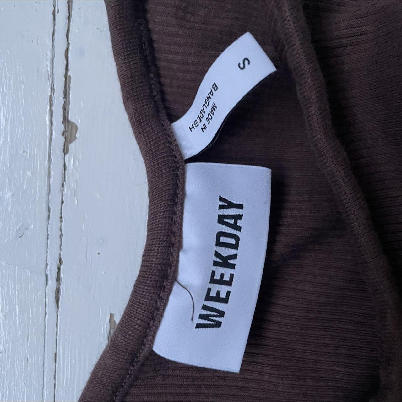 Weekday Women's Brown Crop-top | Depop