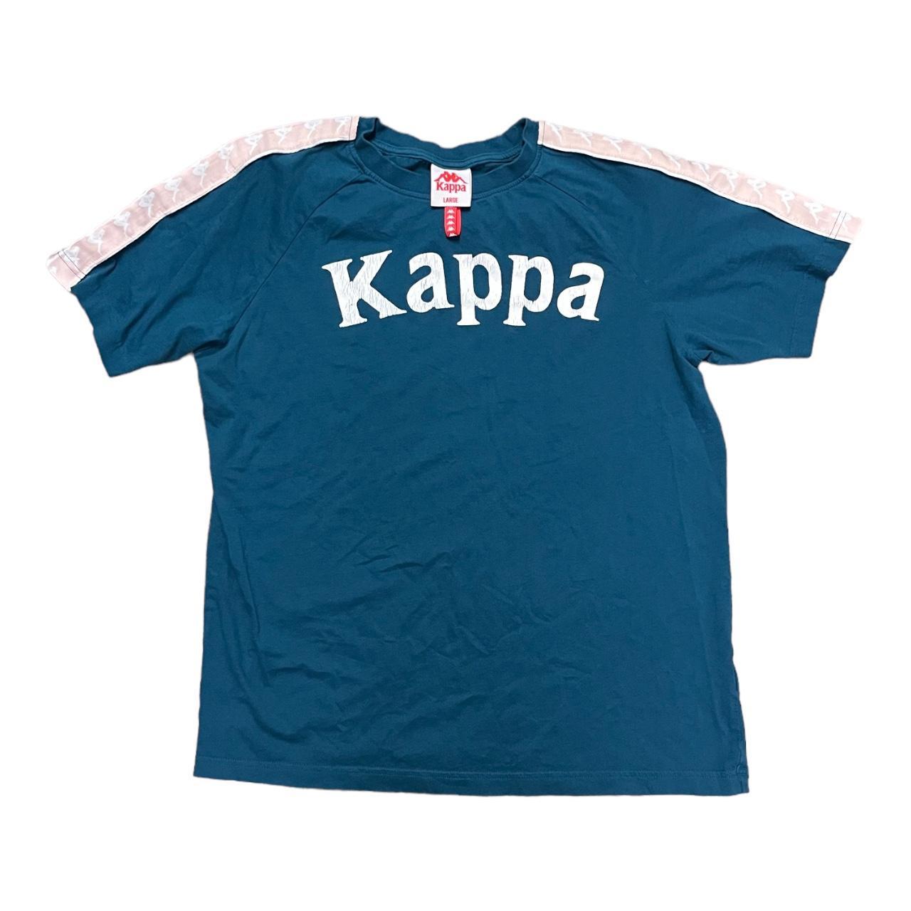 Kappa Men's Blue and Pink T-shirt | Depop