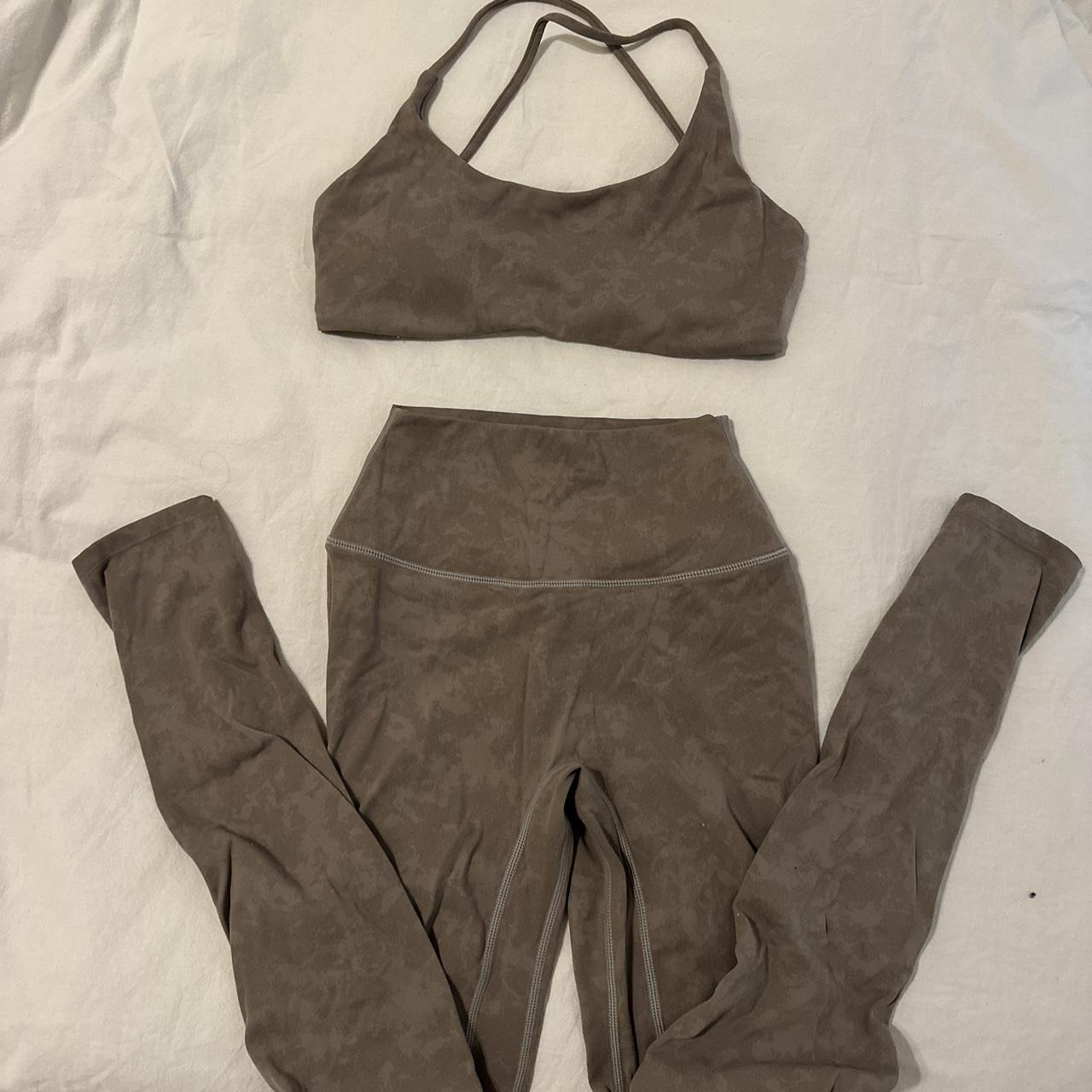 Csb crop shop boutique set fade mocha leggings and... - Depop