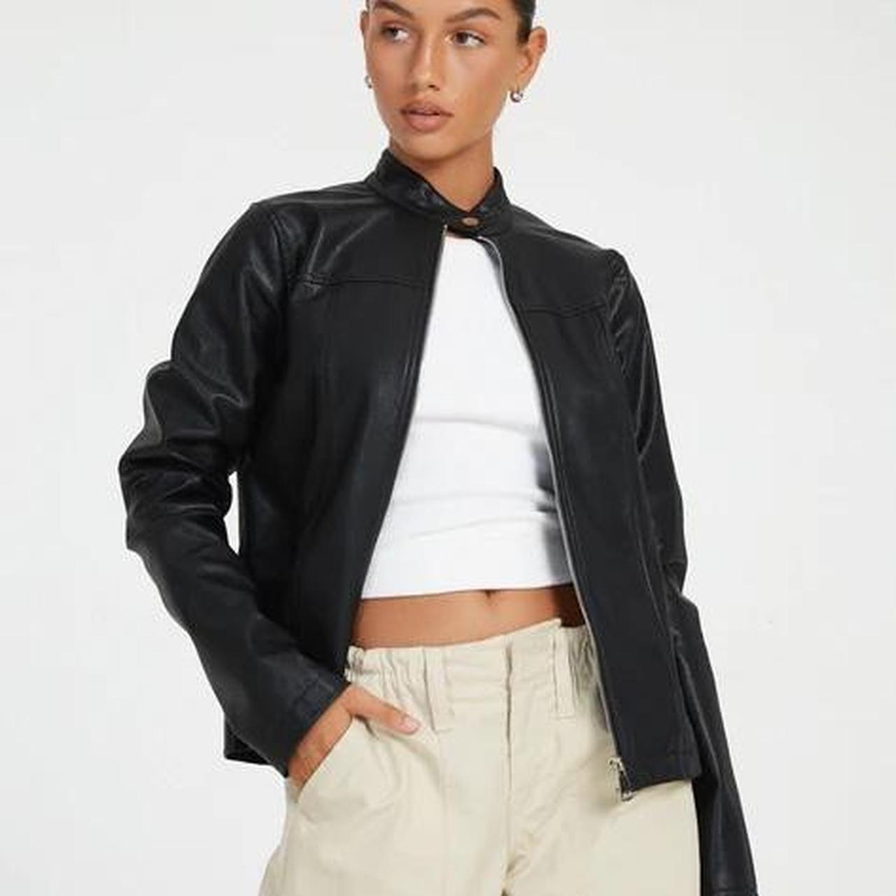 motel rocks black jacket size medium only worn a few... - Depop