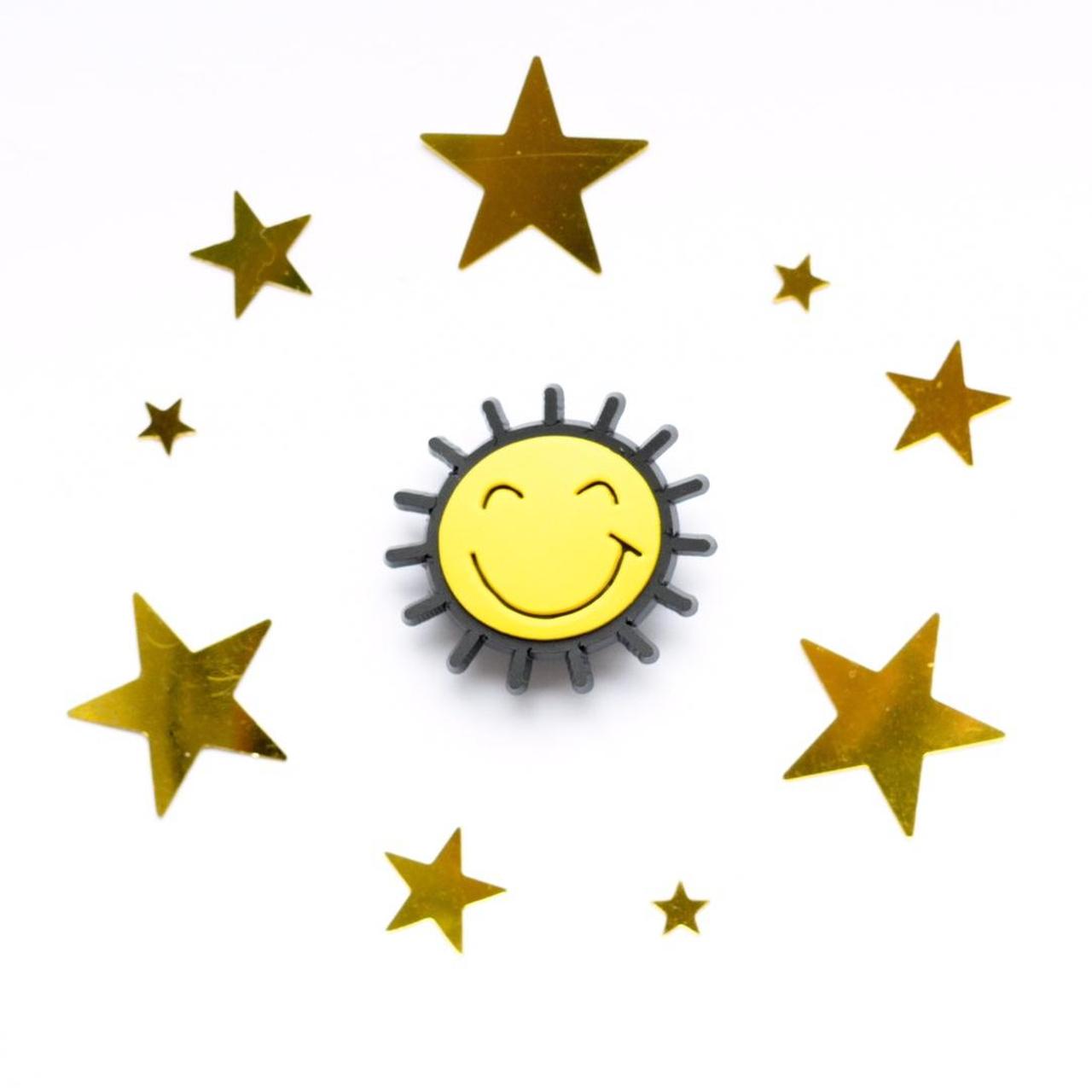 jibbitz Croc charm Funky happy yellow sunshine sun... - Depop