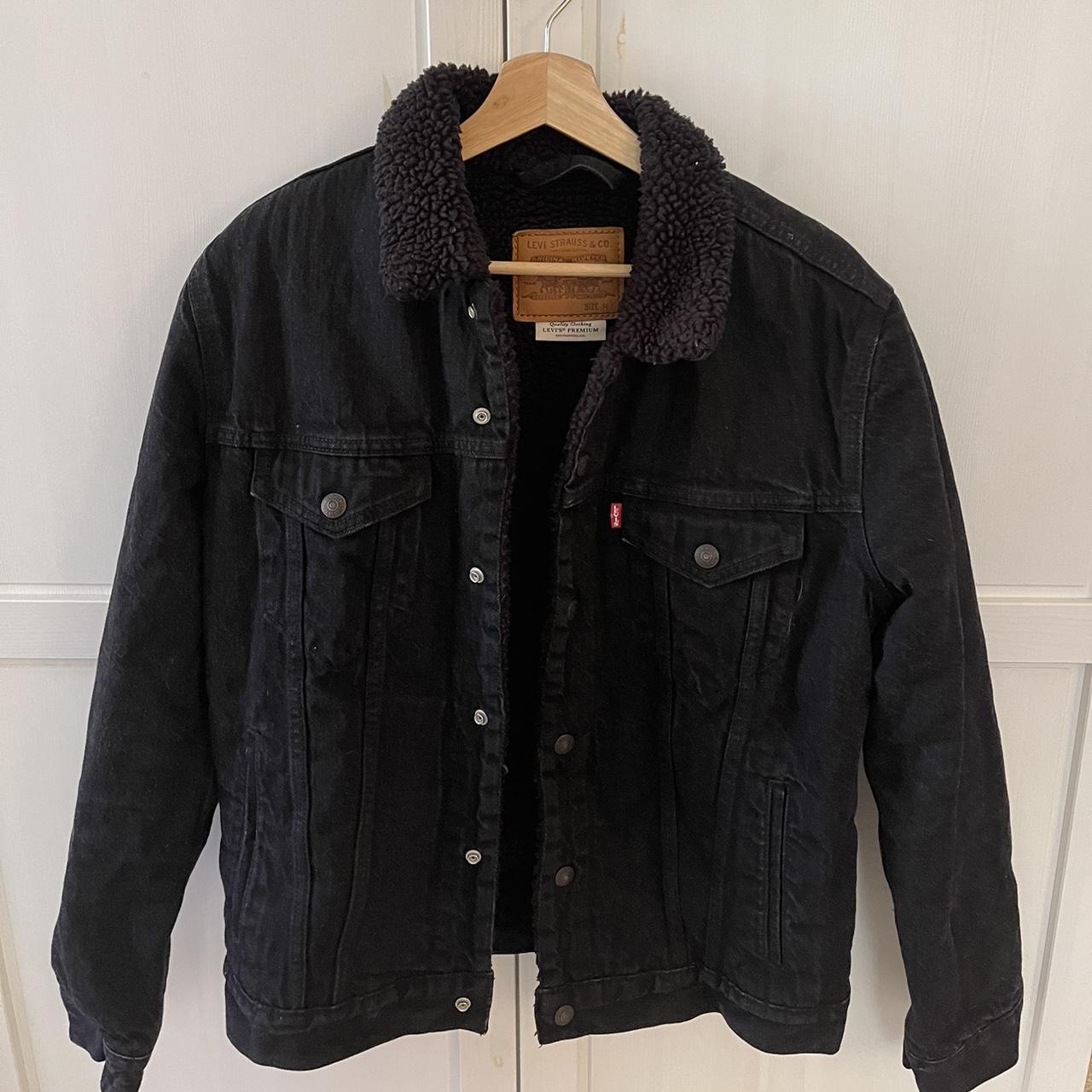 Levi Black Denim Jacket - worn once - Depop