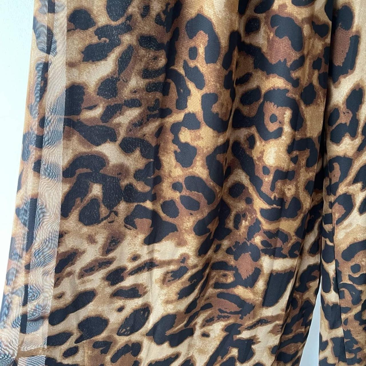 High Rise Wide Leg Animal Print Pants Size:... - Depop