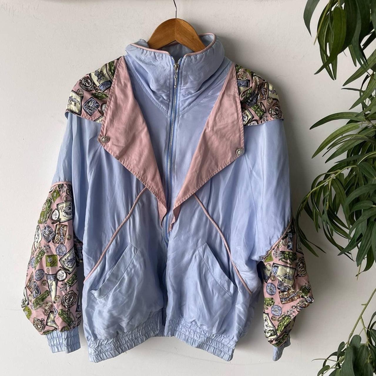 Retro Silk Windbreaker Jacket About this... - Depop