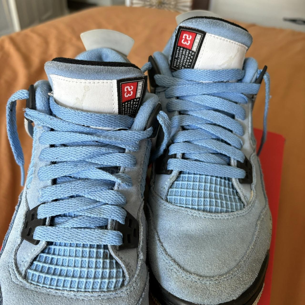 Authentic Jordan 4 Retro University Blue Size 6.5Y,... - Depop