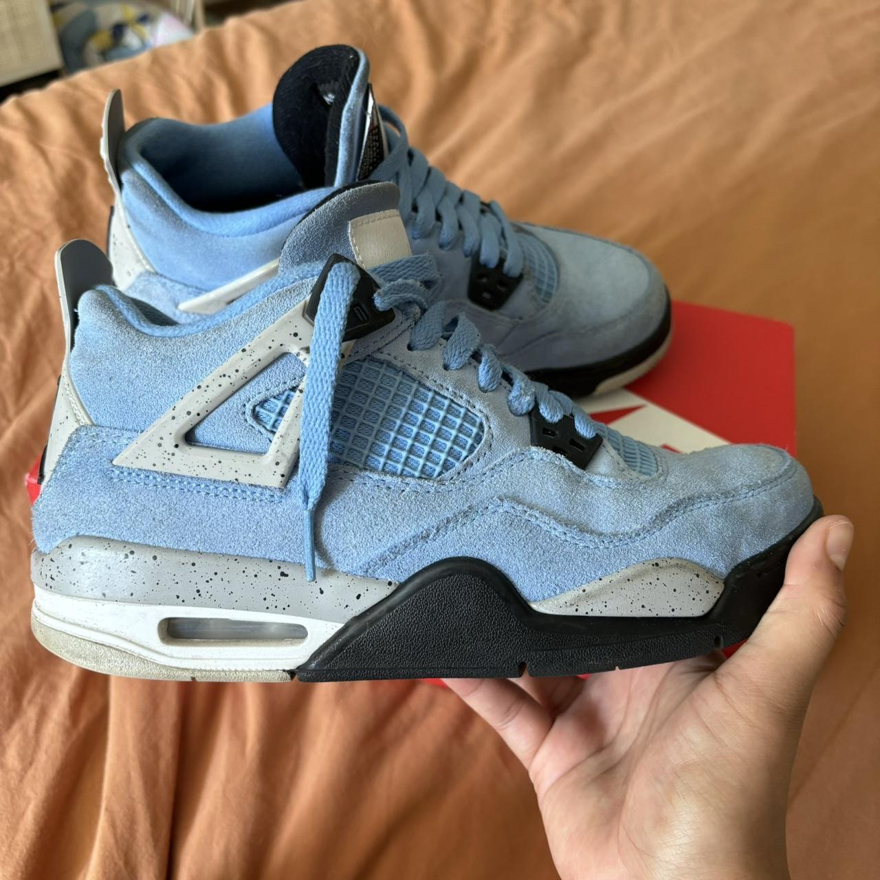 Authentic Jordan 4 Retro University Blue Size 6.5Y,... - Depop