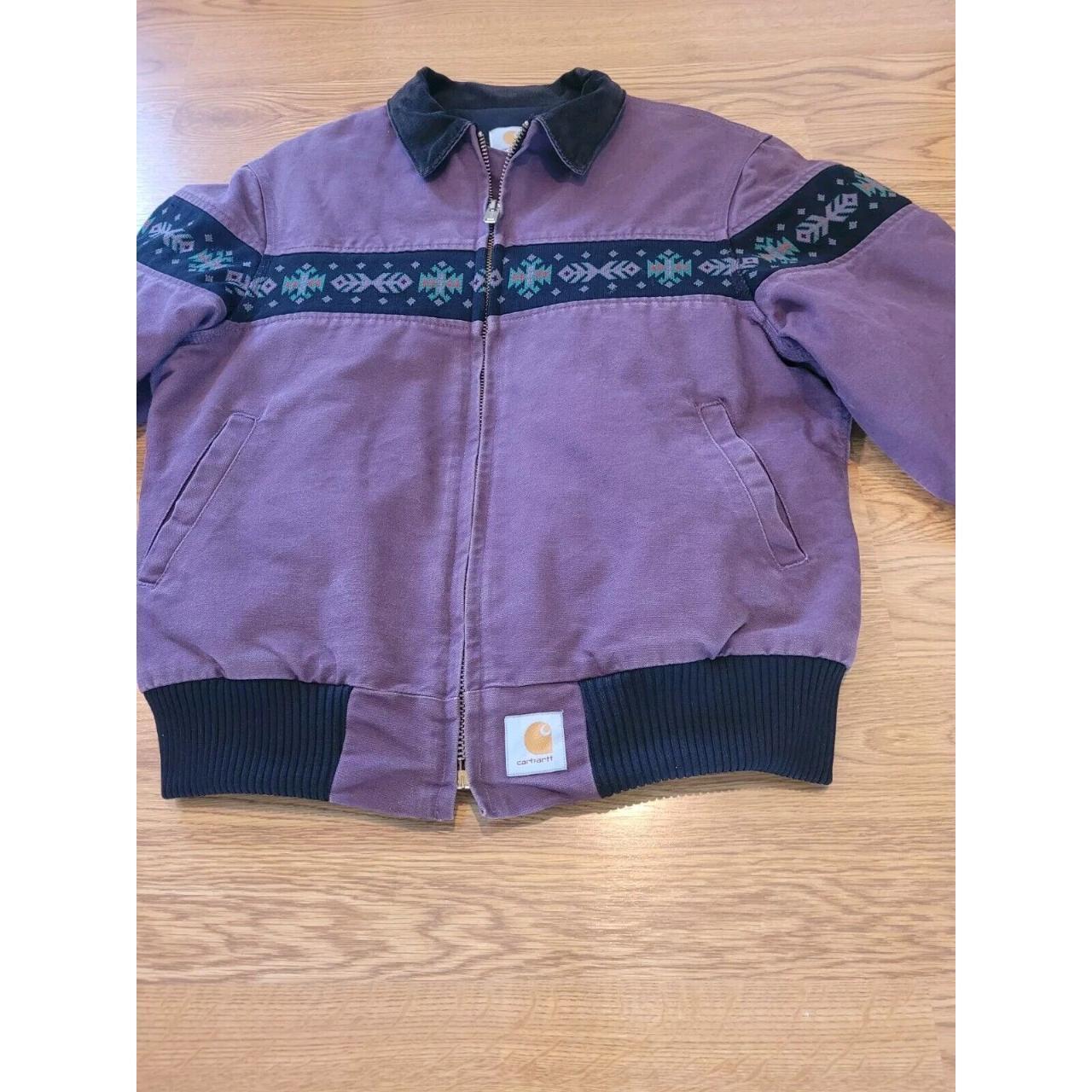 Vintage Carhartt 90s Aztec Purple Damson Southwest... - Depop