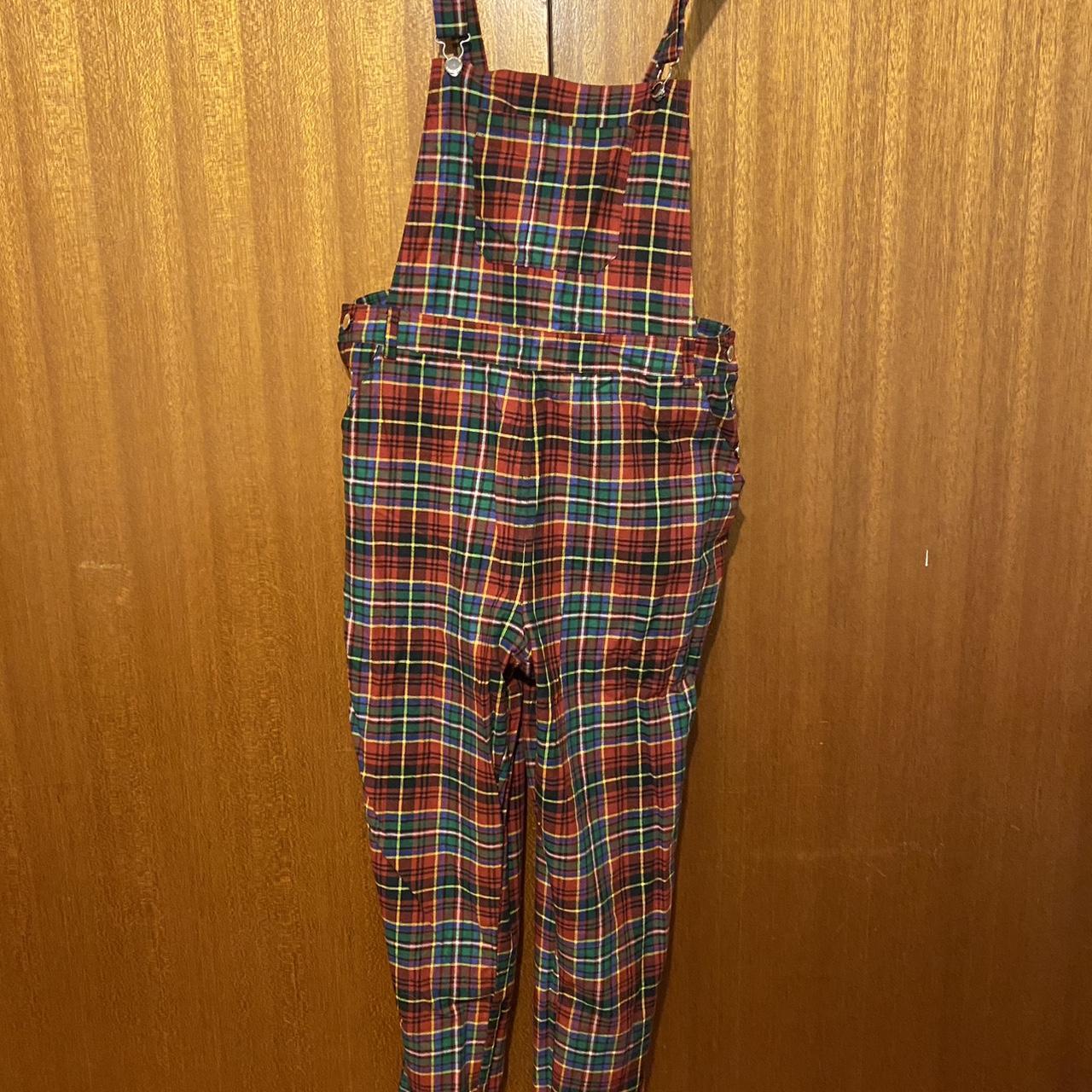 Dangerfield Tartan Plaid Cotton Overalls. Size 16.... - Depop