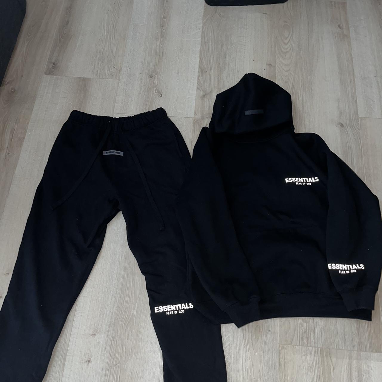 Essentials Tracksuit- bottoms and top Size S Barely... - Depop