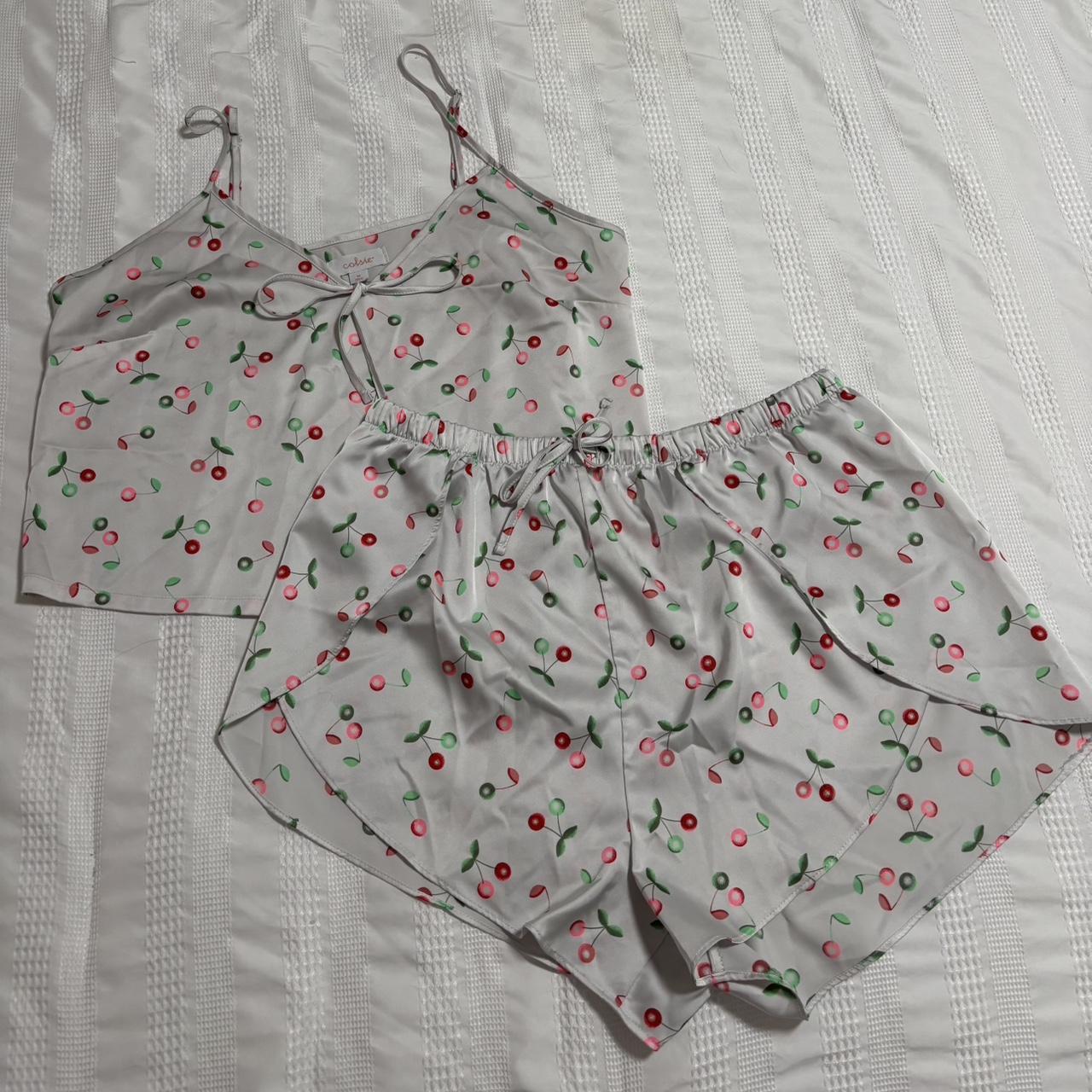Target Colsie Pajama Set, Medium, Satin, white and... | Depop