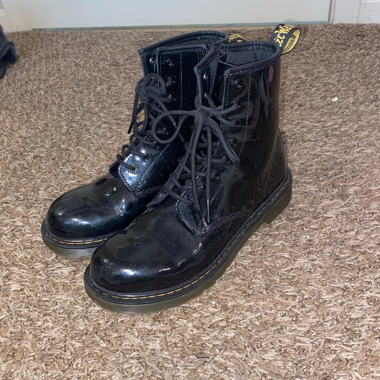 Black shiny doc martens - Depop