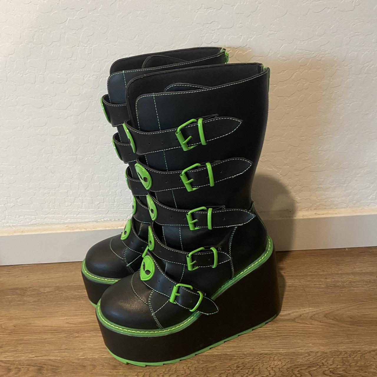 YRU Green Alien Boots I bought these in 2020. They... - Depop