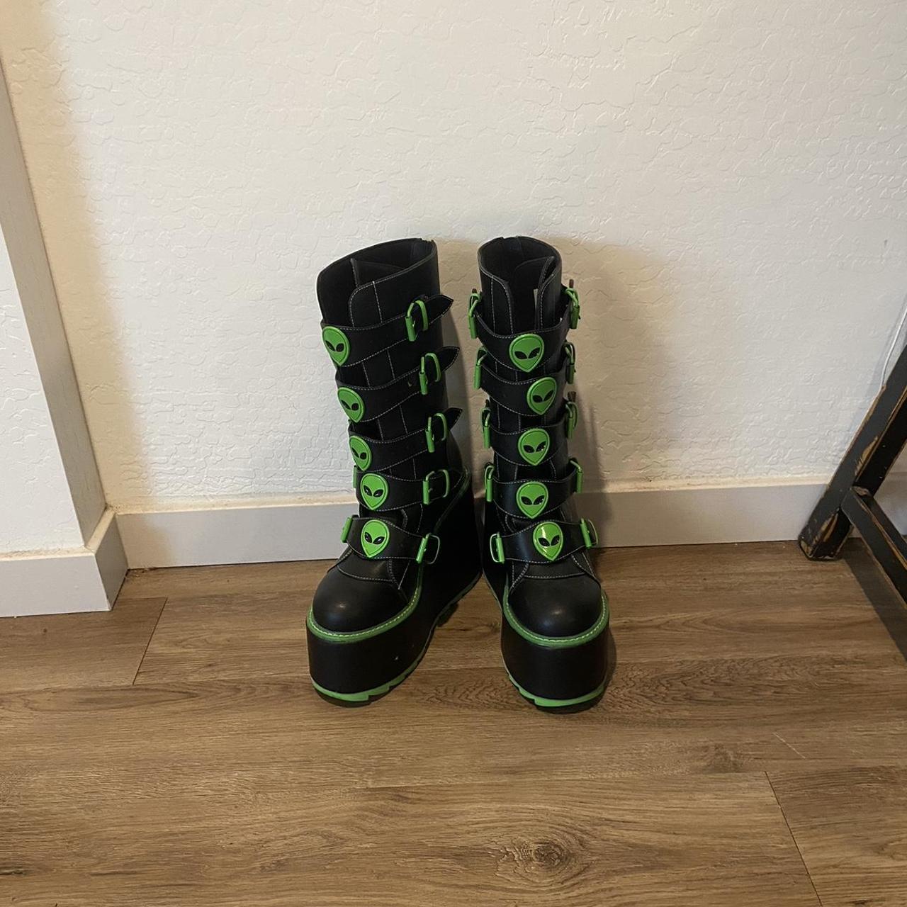 YRU Green Alien Boots I bought these in 2020. They... - Depop