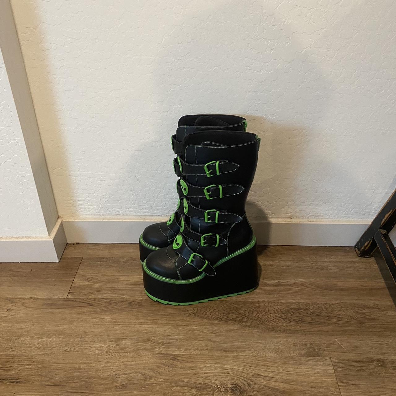 YRU Green Alien Boots I bought these in 2020. They... - Depop