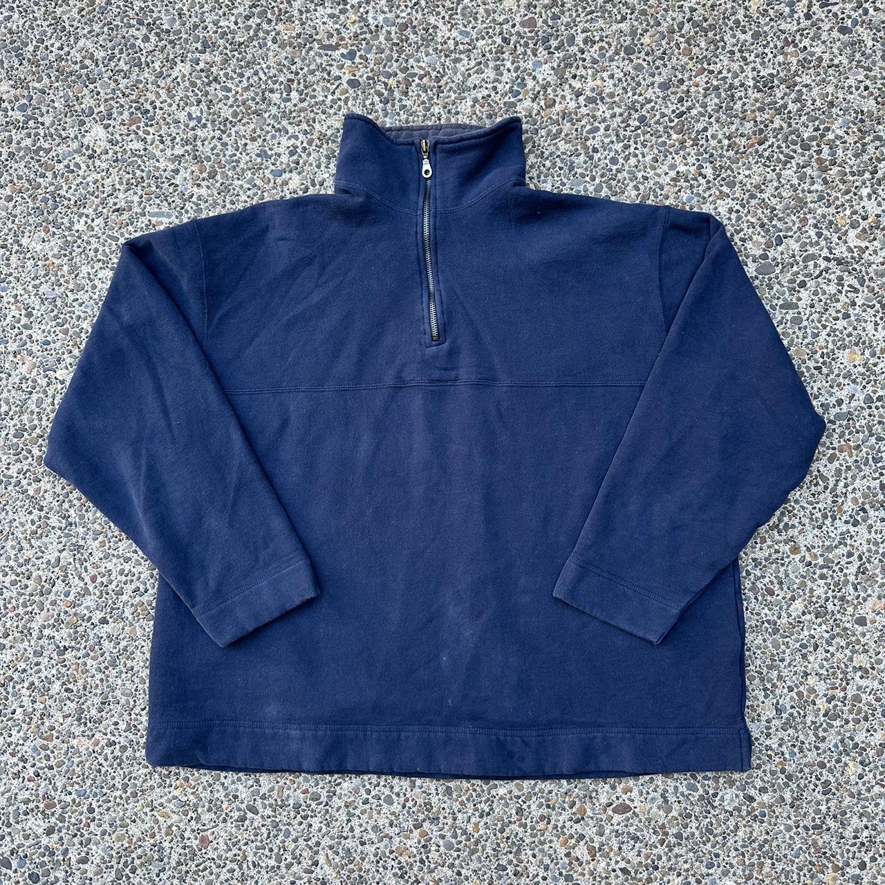 Vintage Navy Blue QuarterZip (XL, Fits like Large,... - Depop