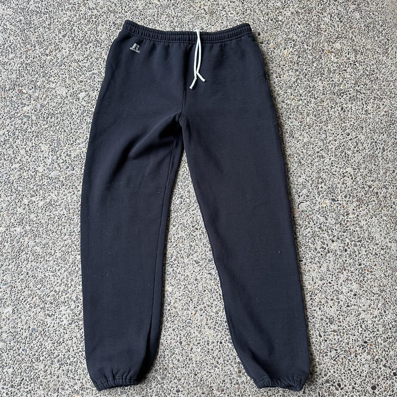 Vintage Russell Black Sweatpants (Large) - Depop