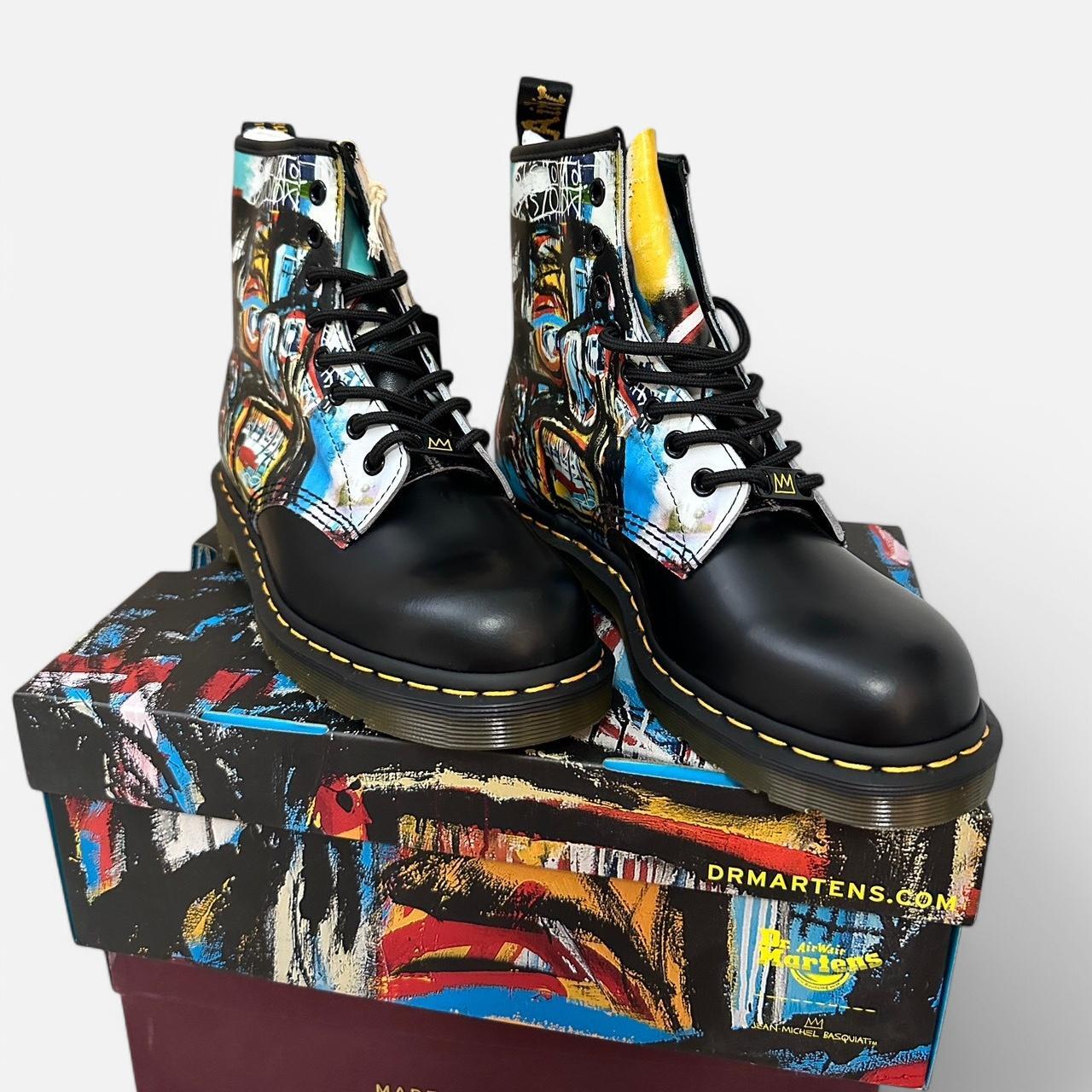 Black and multi-coloured 1460 Pascal boots Doc... | Depop
