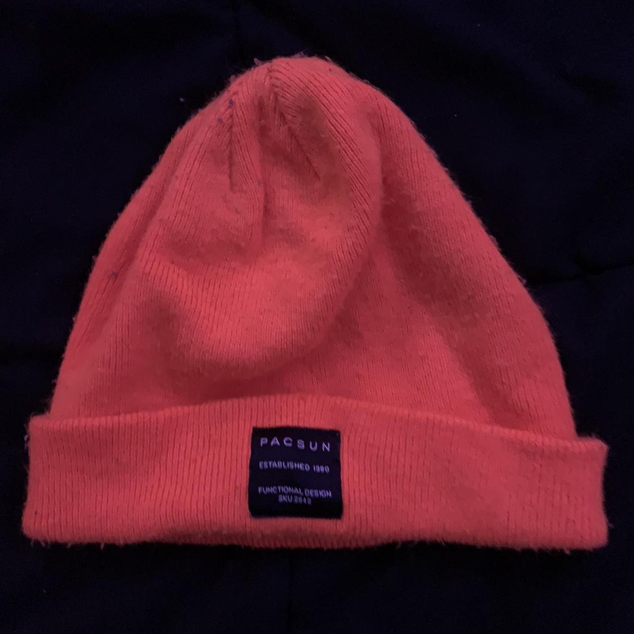 Neon Orange Pacsun Hat #pacsun #beanie #neonorange - Depop