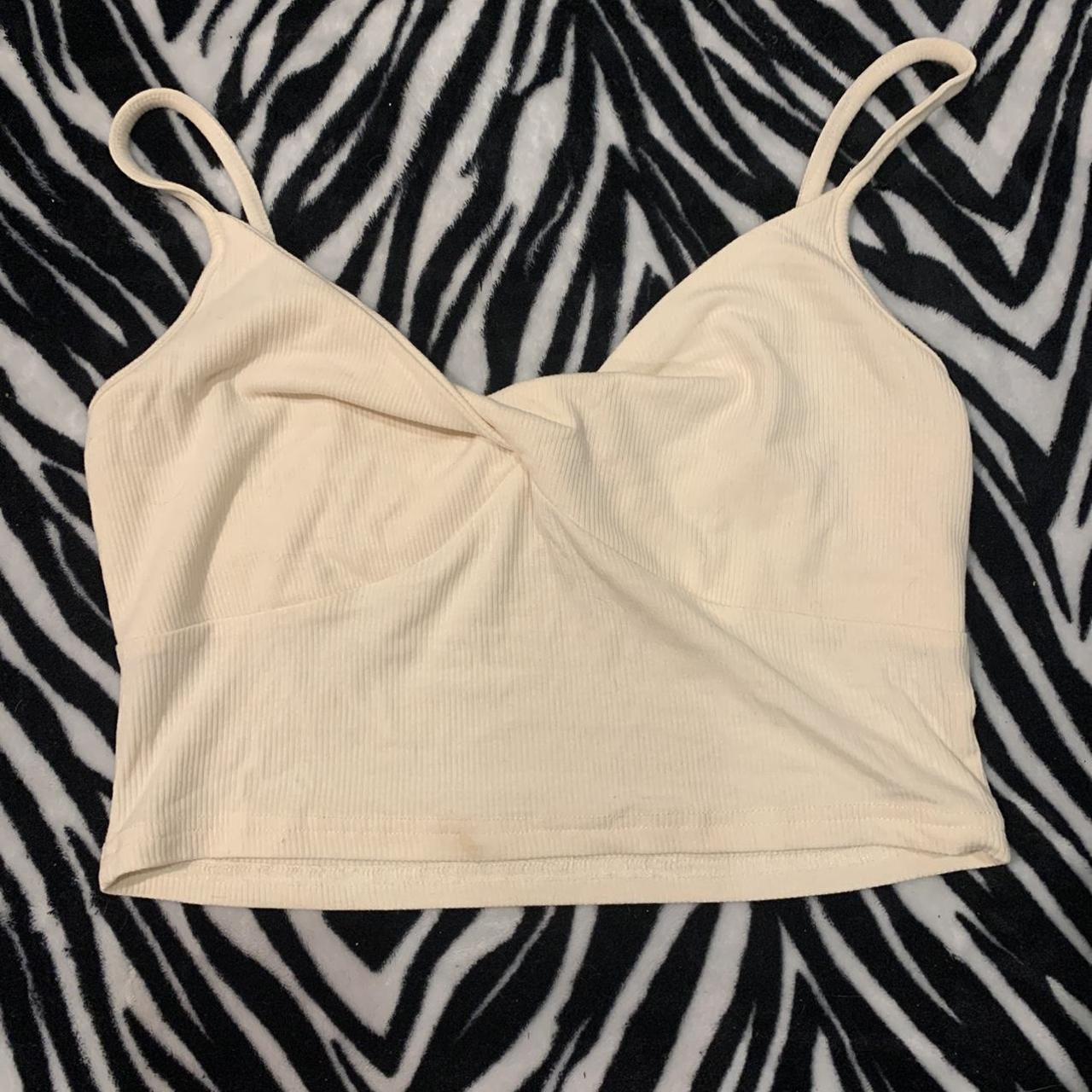 Women's Cream Crop-top | Depop