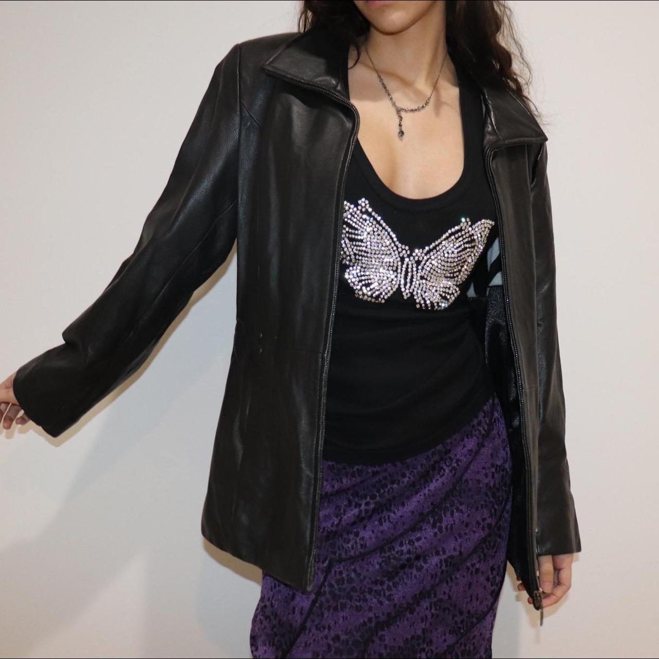 Vintage Fleet Street Red Label Leather Jacket - Depop