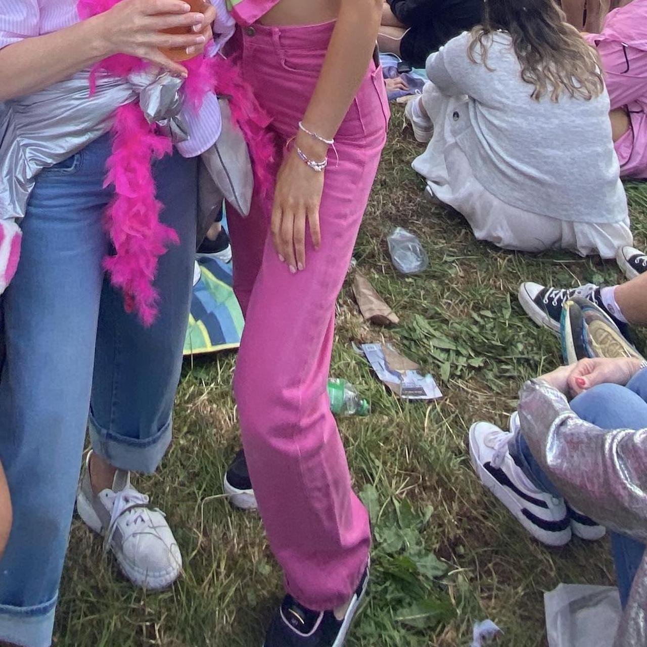 Hot pink zara jeans Worn twice in perfect condition... | Depop