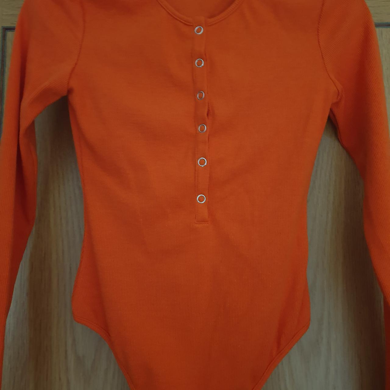 Women's Orange Bodysuit | Depop