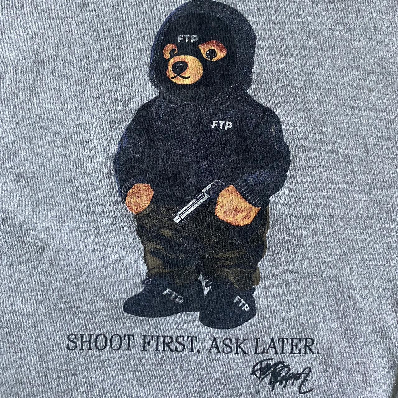 FTP Men's Grey and Black T-shirt | Depop