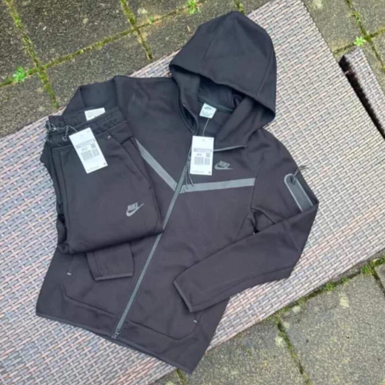 The 3rd Gen Nike Tech Fleece in all black features a... - Depop
