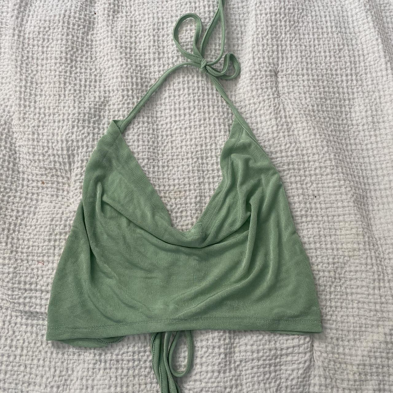 -Halter loose crop top -Ties around neck and back... - Depop
