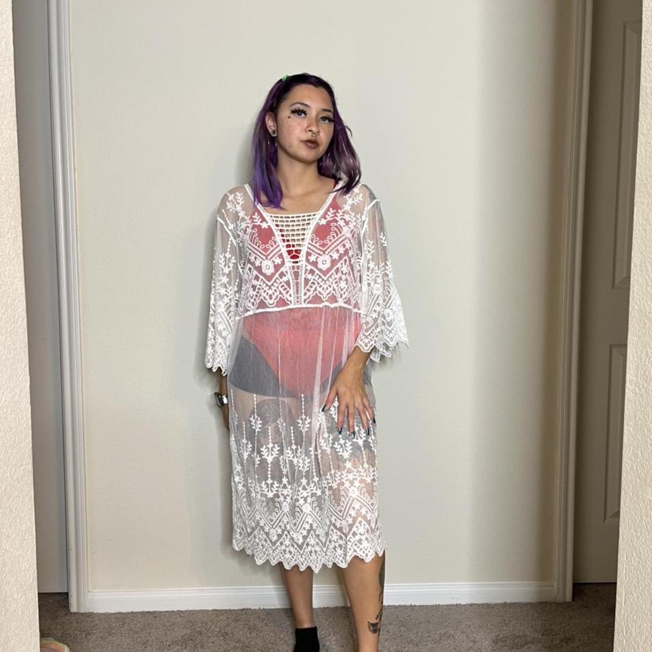 Womens White Cover Ups Depop