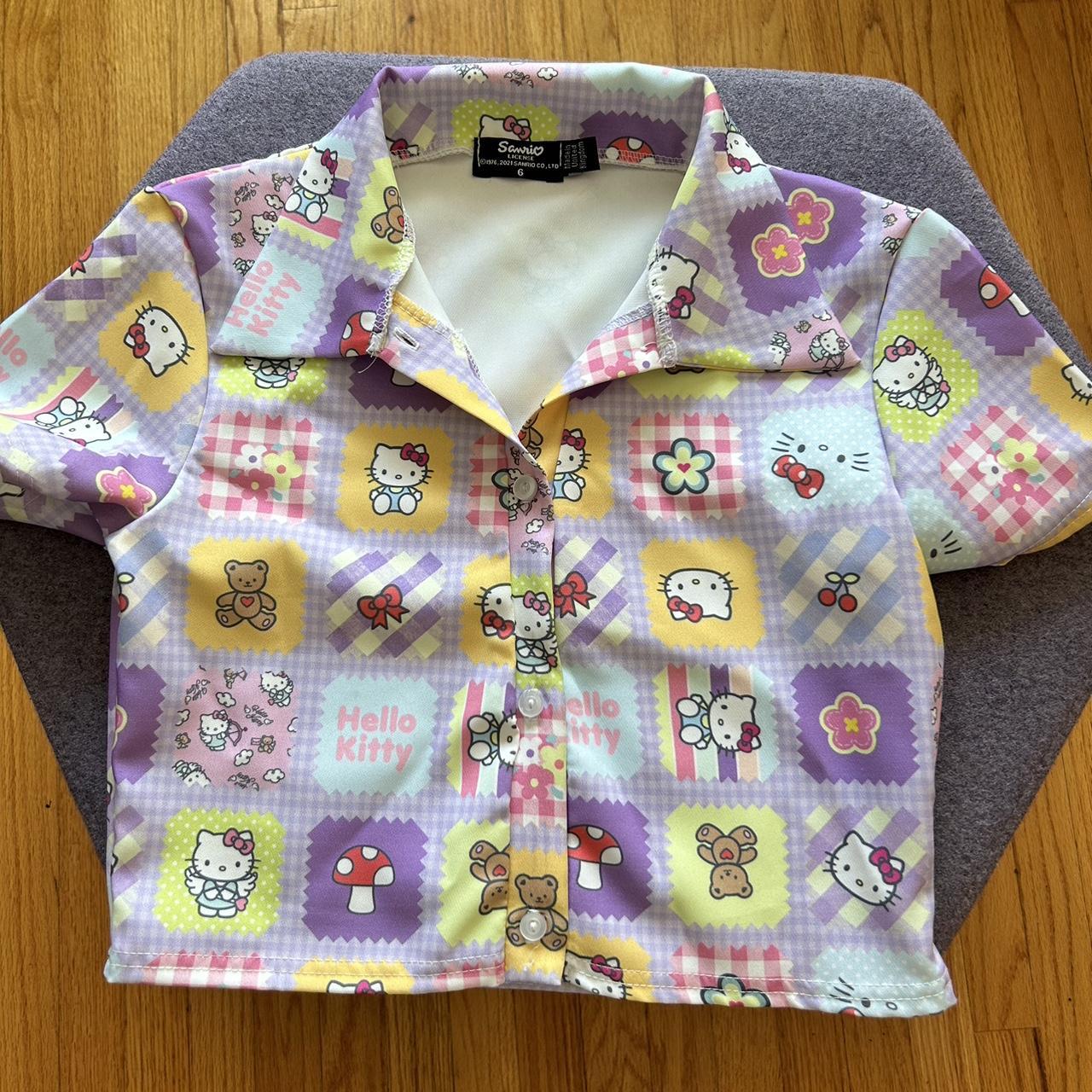 Sanrio Hello Kitty button up shirt/ blouse. Soooo... - Depop