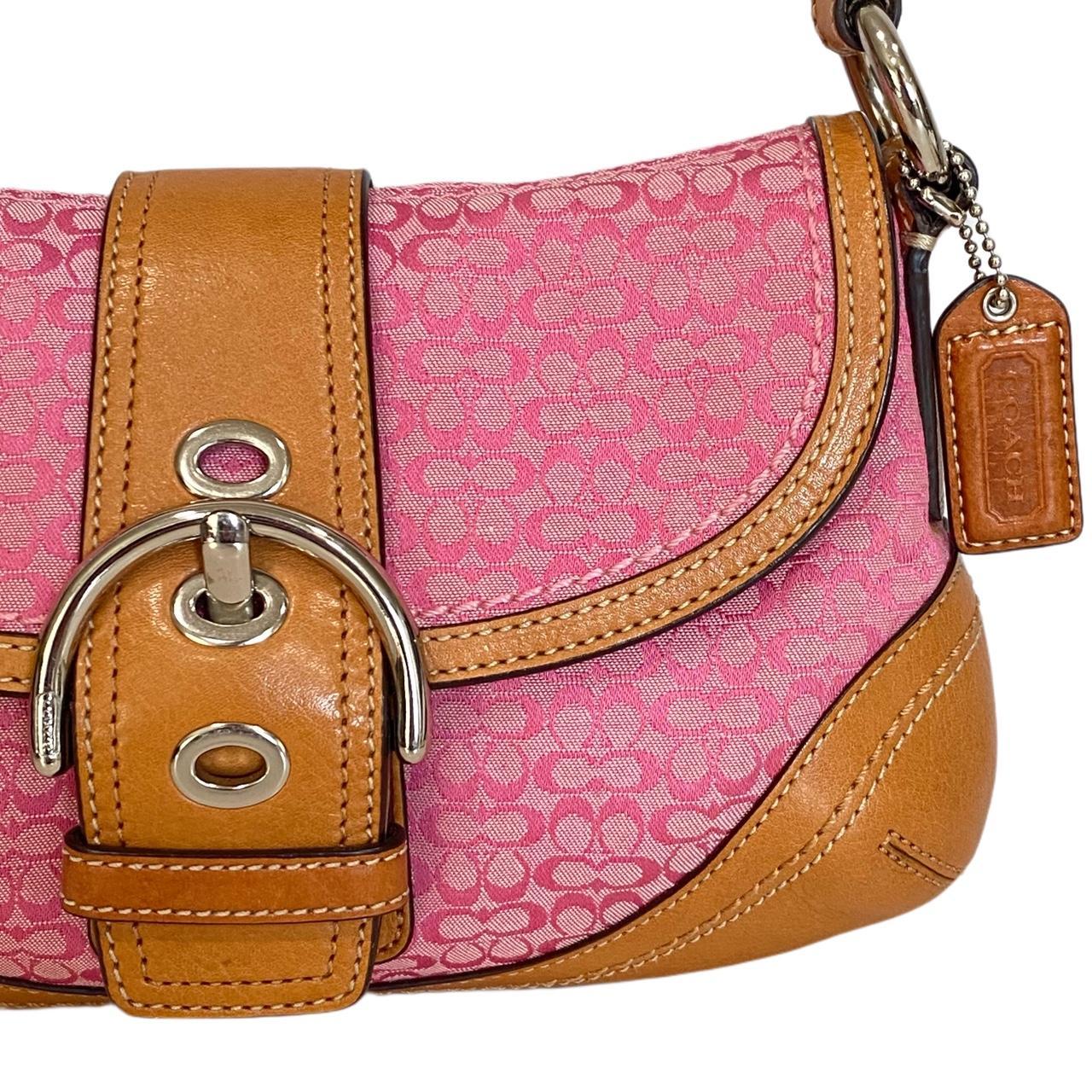 Coach Y2K Pink Soho Signature C Monogram Tan Leather... - Depop