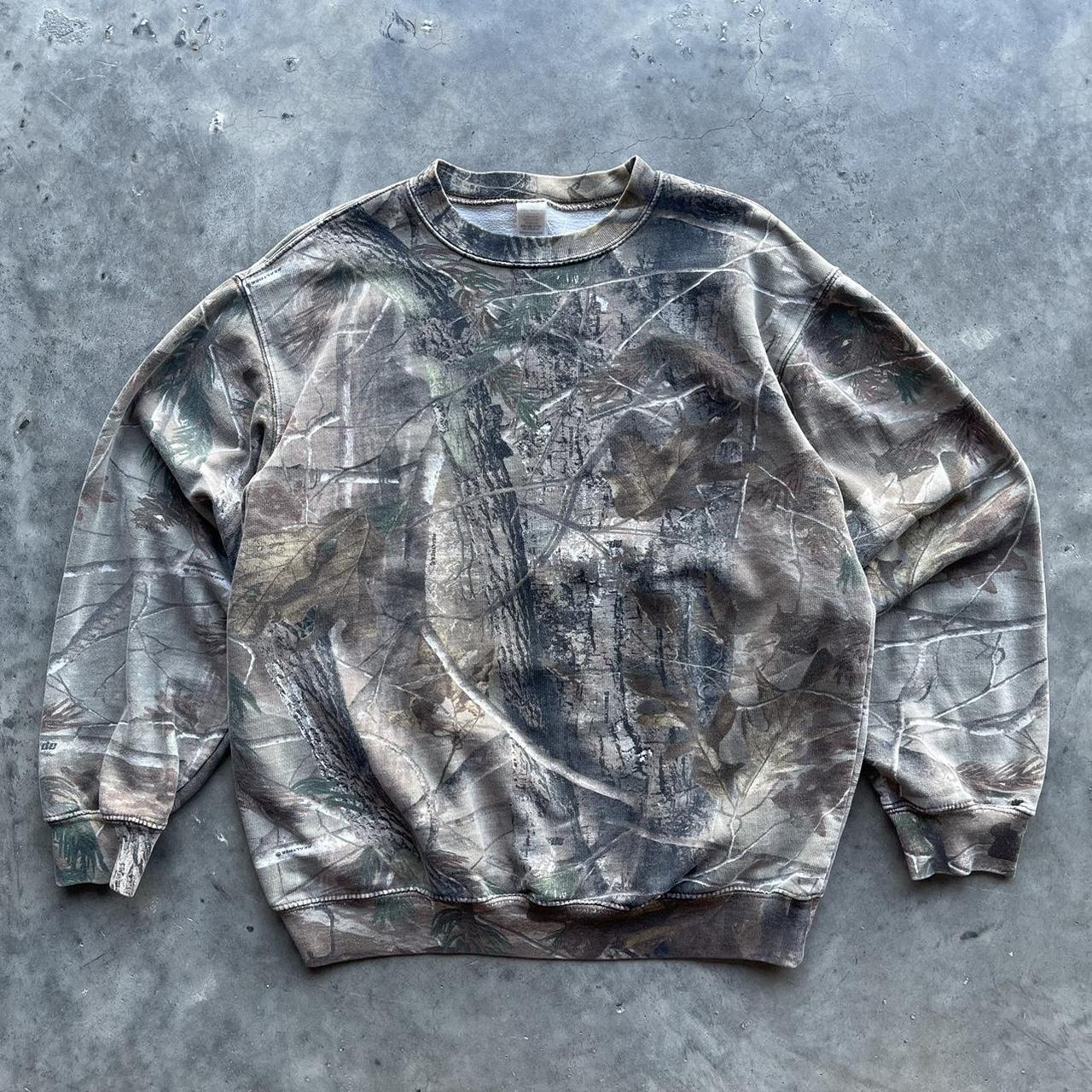 (L) Vintage Liberty Hunting Camo Crewneck Great... - Depop
