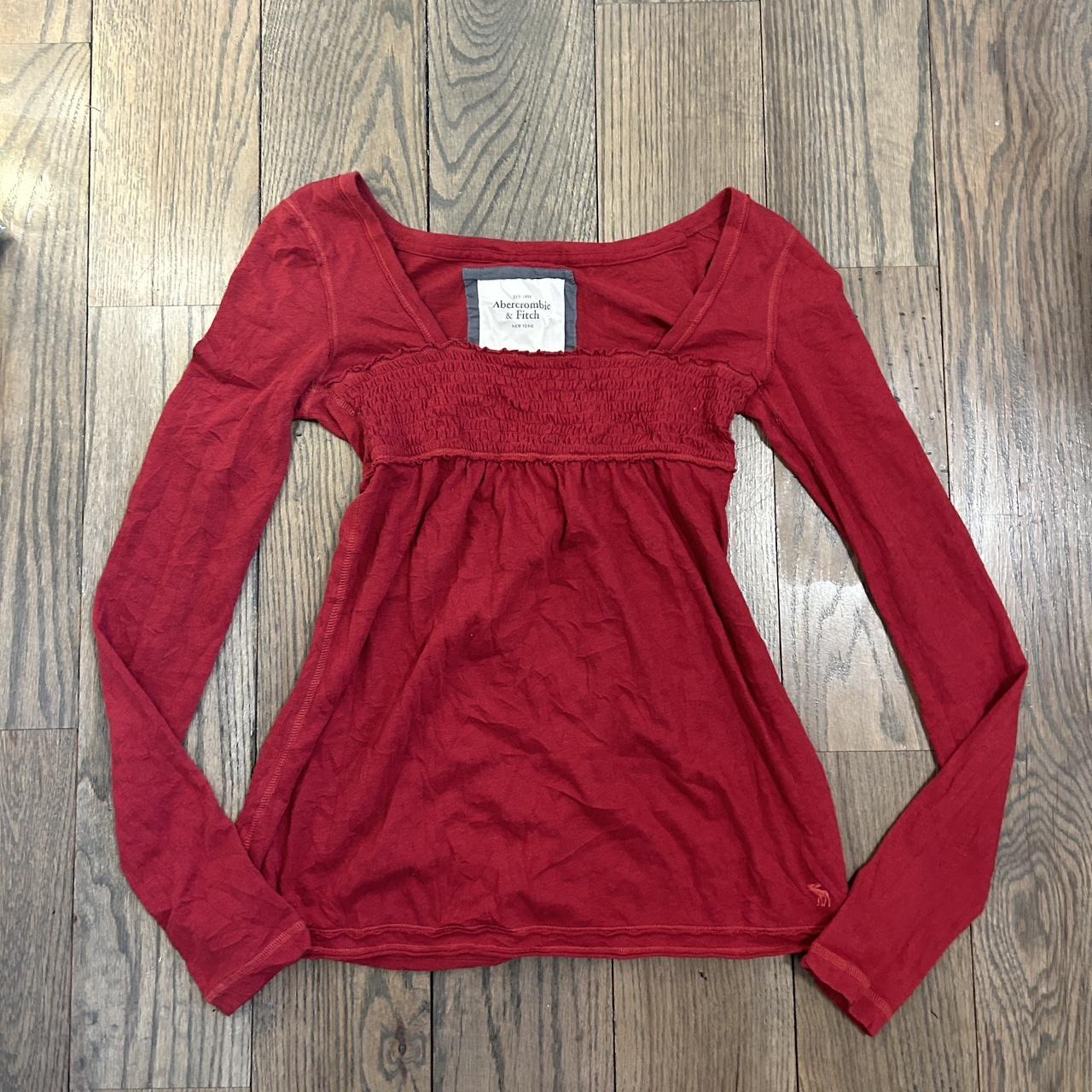 Abercrombie and fitch red babydoll top | Depop