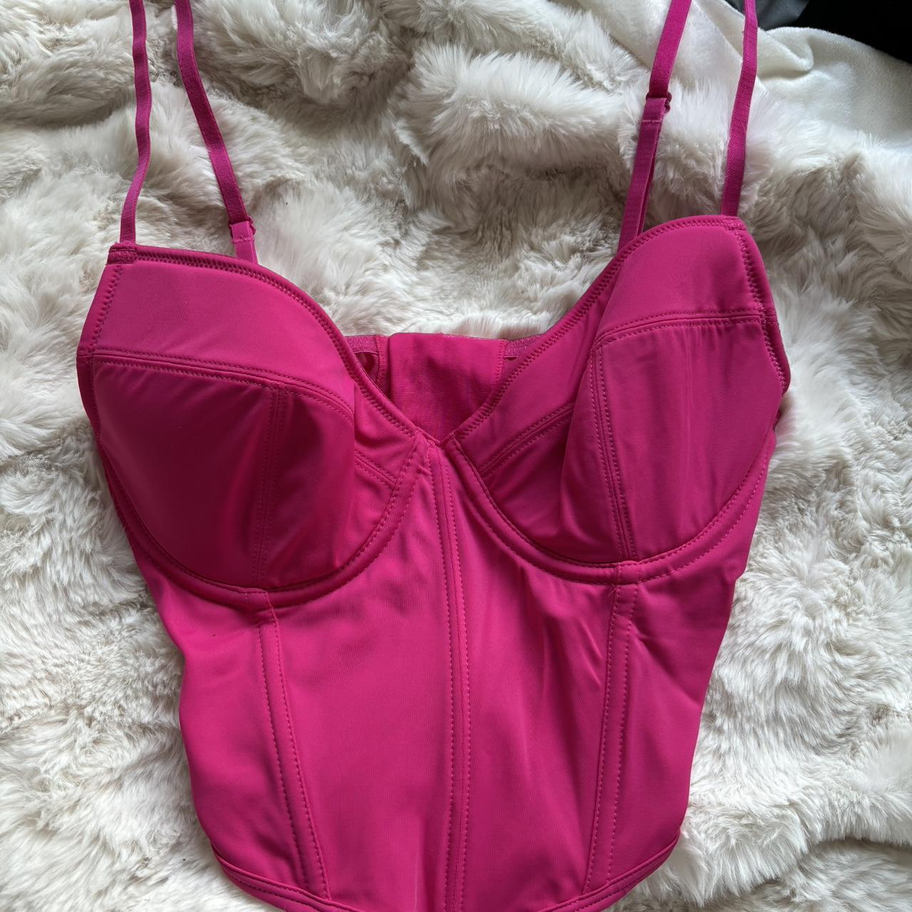 primark hot pink corset top - size 34C - never worn - Depop