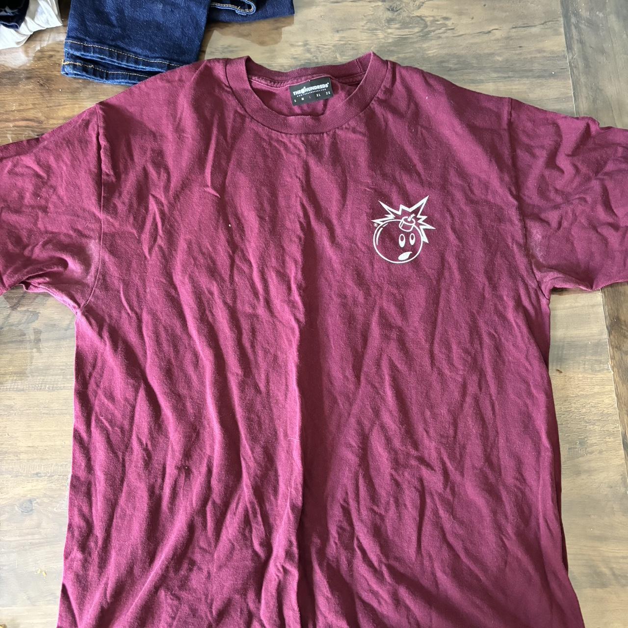 The hundreds maroon Bomb Tee L - Depop